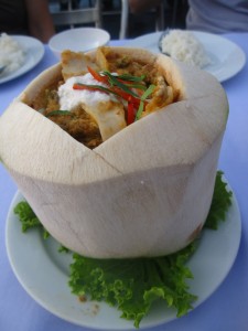 Hor Mok Ma Prao On (Seafood Coconut Curry) ห่อหมกมะพร้าวอ่อน