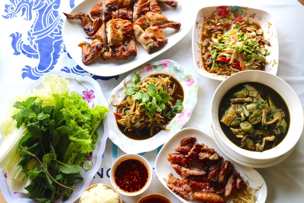 Full table shot at Gai Yang Preecha - Thai Street Food, Restaurants ...